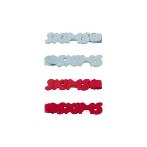 Skims Matte Logo Hair Clip Set - Frost And Cranberry | Editorialist